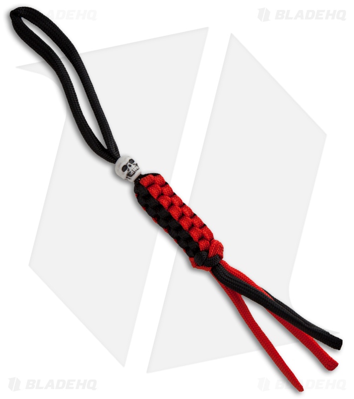 Para-Cord Wilson Tactical Lanyard Parachute Cord Black & Red (Skull ...