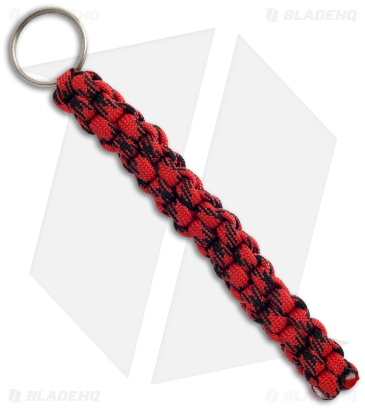 Red Digi 550 Paracord Lanyard Keychain Boondoggle w/ Split Ring - Blade HQ