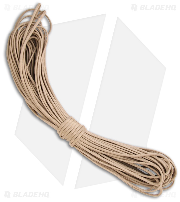 Desert Tan 550 Paracord Nylon Braided 7-Strand Core (100') USA - Blade HQ