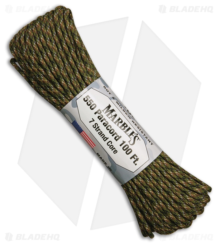 Woodland Nylon Braided 550 Cord Paracord (100') - Blade HQ