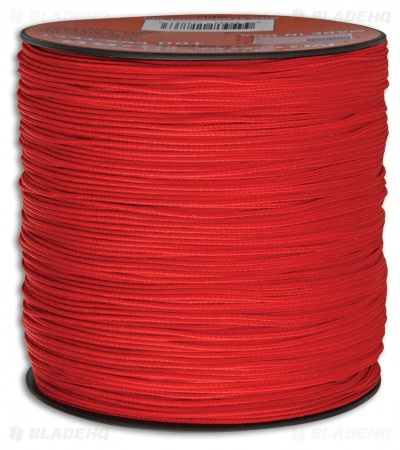 Red Nylon Micro Cord Paracord (1000') USA - Blade HQ