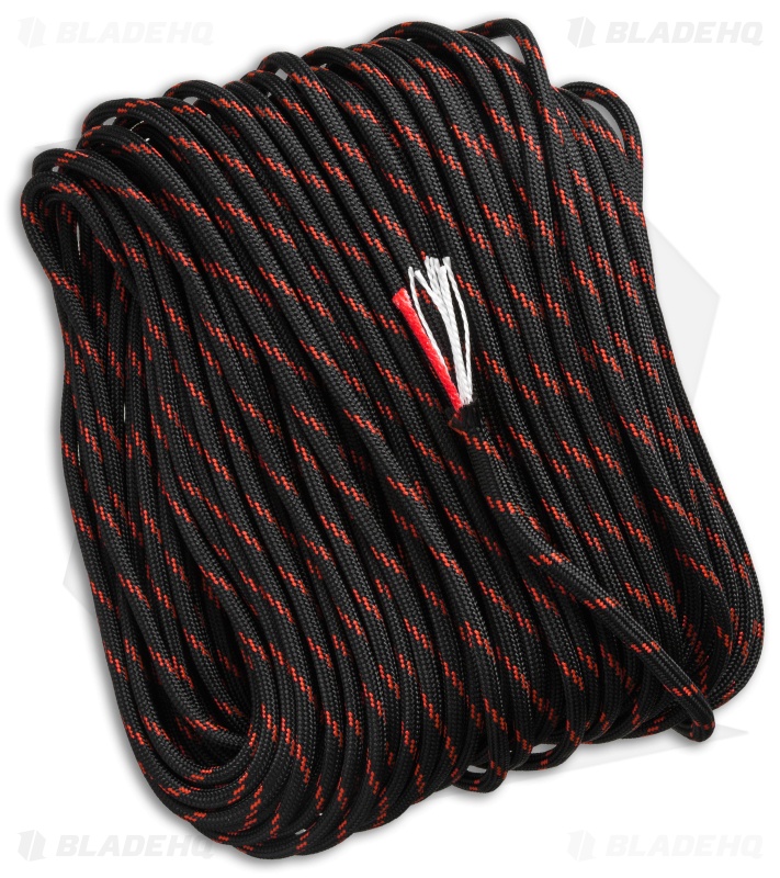 25' Thin Red Line 550 FireCord Paracord Nylon Braided 7-Strand + 1 ...