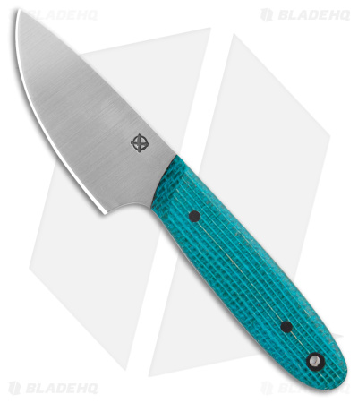 Blue Collar Blades Samson Knife Teal Burlap Micarta Blade HQ