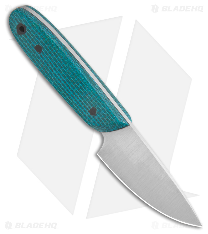 Blue Collar Blades Samson Knife Teal Burlap Micarta Blade HQ