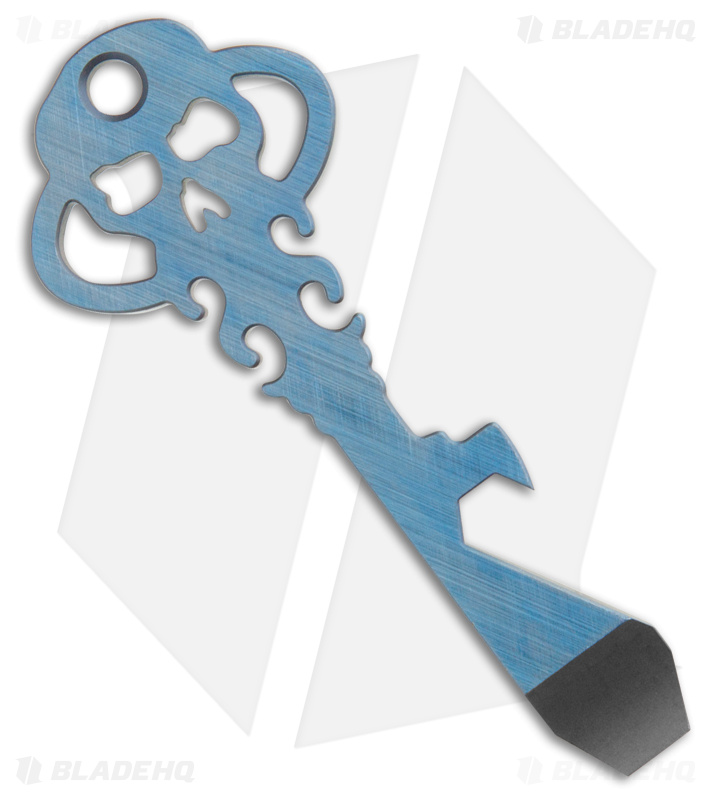 Chaves Knives Custom Skeleton Key Tool - Blue Ti - Blade HQ