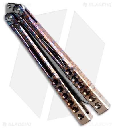 Heibel Knives Invictus Balisong Knife Toxic Ti SW - Blade HQ