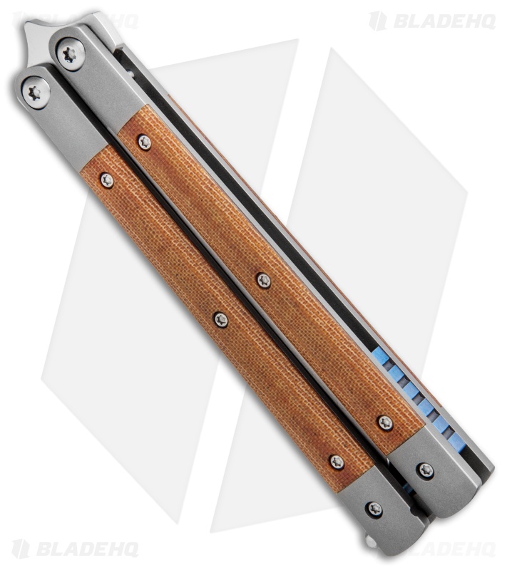 Pena Knives Custom Penasong Butterfly Knife Brown Micarta/Ti (4.5 ...