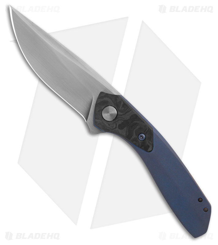 TuffKnives Geoff Blauvelt Custom Prospect-C Blue Ti Blade HQ