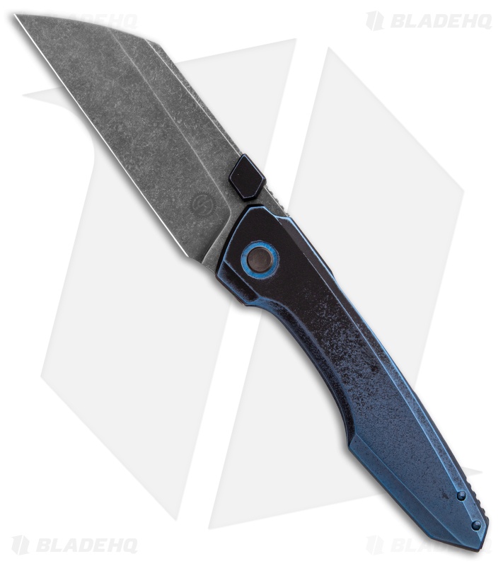 TuffKnives Geoff Blauvelt Custom | Warnie Thud Stud Knife | Blue Fade Ti