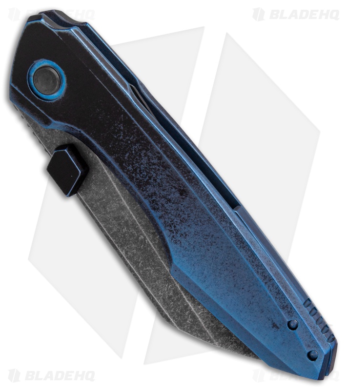 TuffKnives Geoff Blauvelt Custom | Warnie Thud Stud Knife | Blue Fade Ti