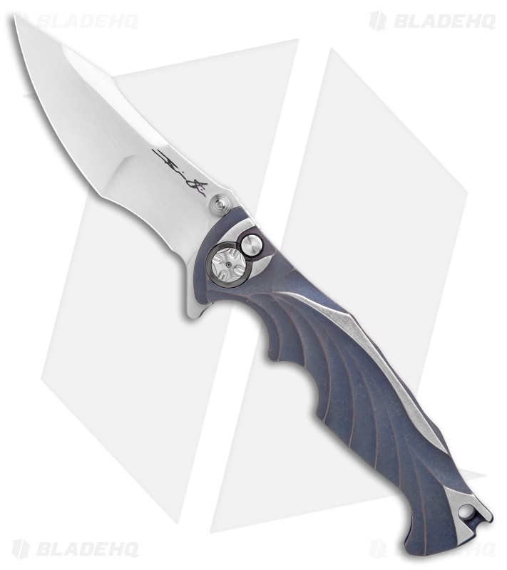 Brian Tighe Custom Tighe Breaker Flipper Knife Blue Ano Integral Ti (3. ...