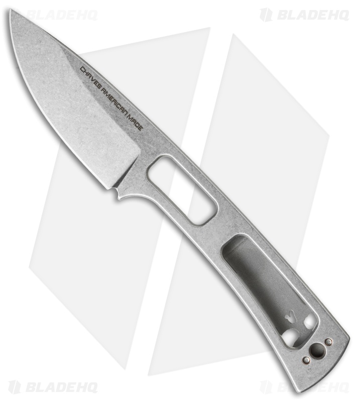 Chaves RCK-9 Pocket Carry Fixed Blade Knife (3" Stonewash) - Blade HQ