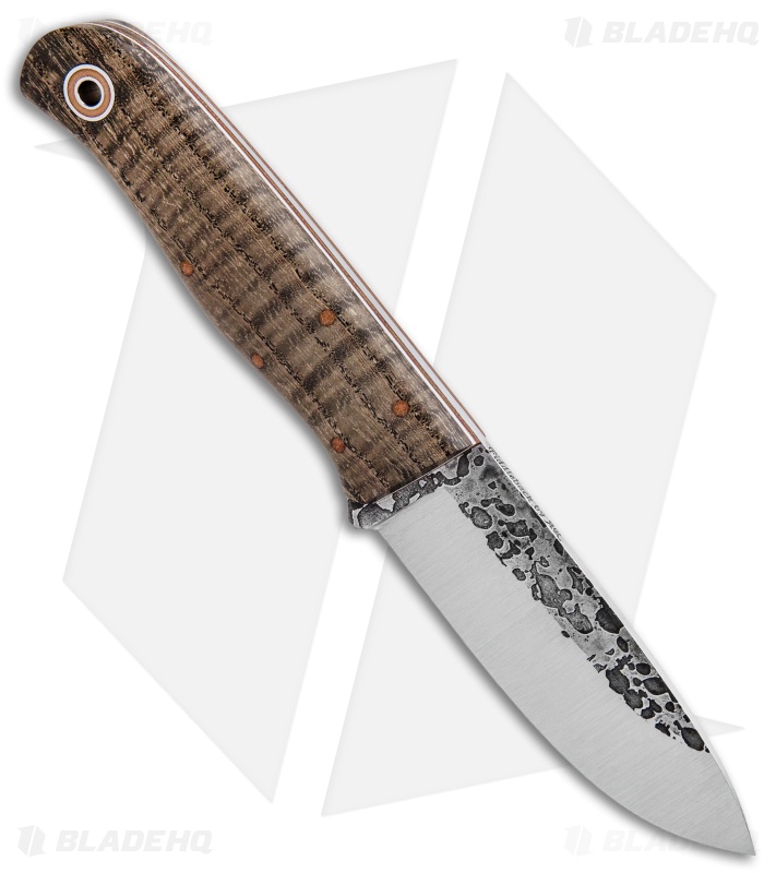 Fiddleback Forge Bushcrafter - Fixed Blade Knife | Curly Ash | Blade HQ