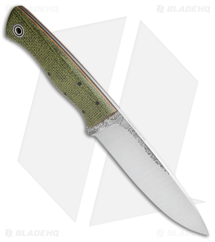 Fiddleback Forge Duke Fixed Blade Knife Evergreen Burlap (5.5" Satin ...