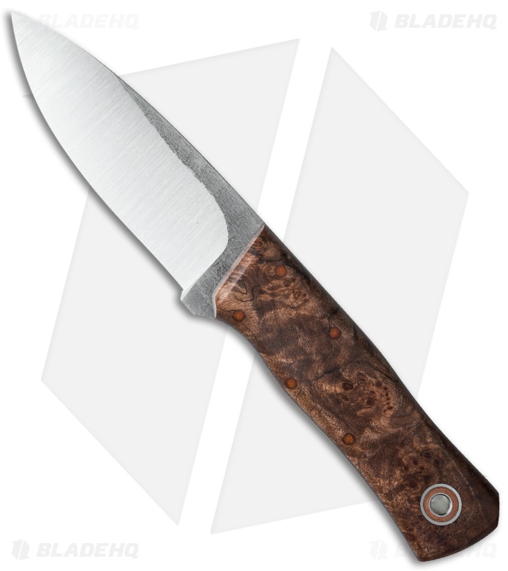 Fiddleback Forge Monarch Knife Maple Burl (3.625" Satin) - Blade HQ