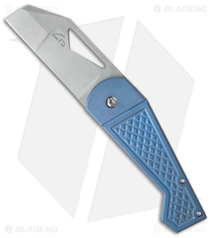 Gale Force Customs Hawkeye Mid-Tech Knife Blue Ti (3.25" Stonewash ...