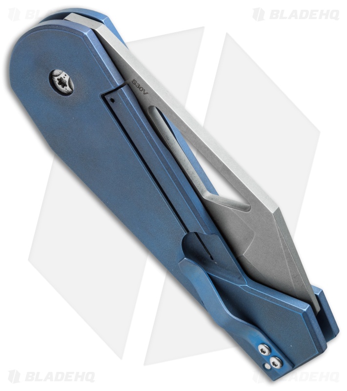 Gale Force Customs Hawkeye Mid-Tech Knife Blue Ti (3.25" Stonewash ...