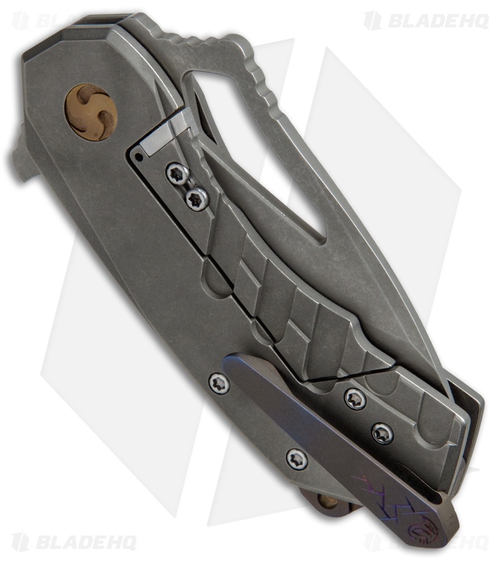 Glenn Waters Custom Kiba II Flipper Knife Ti (2.5" Stonewash) - Blade HQ