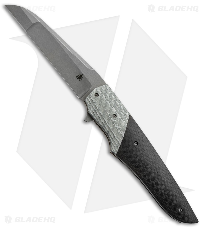 Jason Clark Custom Hybrid Duplex Grind Knife Carbon Fiber Flipper (3.5 ...