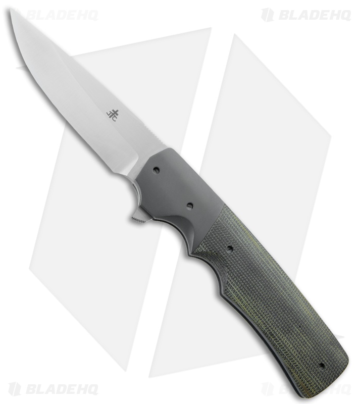 Jason Clark Custom Hunter Flipper Frame Lock Knife Zr/Micarta (3.625 ...