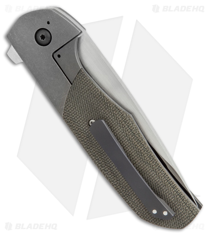 Eutsler Custom Equalizer Frame Lock Knife Micarta (3.375" Satin) - Blade HQ