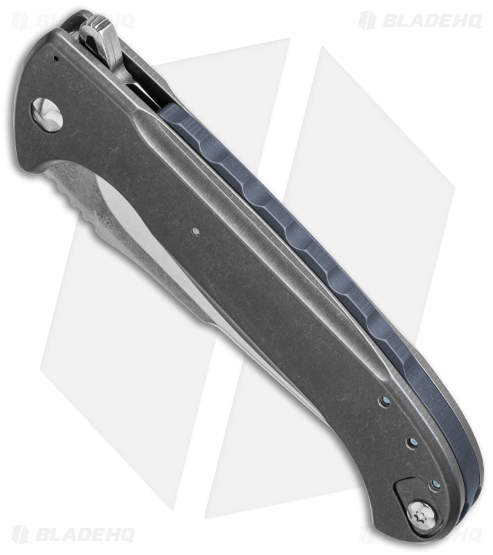 Diskin Volcan Flipper Frame Lock Knife Titanium Blue Backspacer (4 ...
