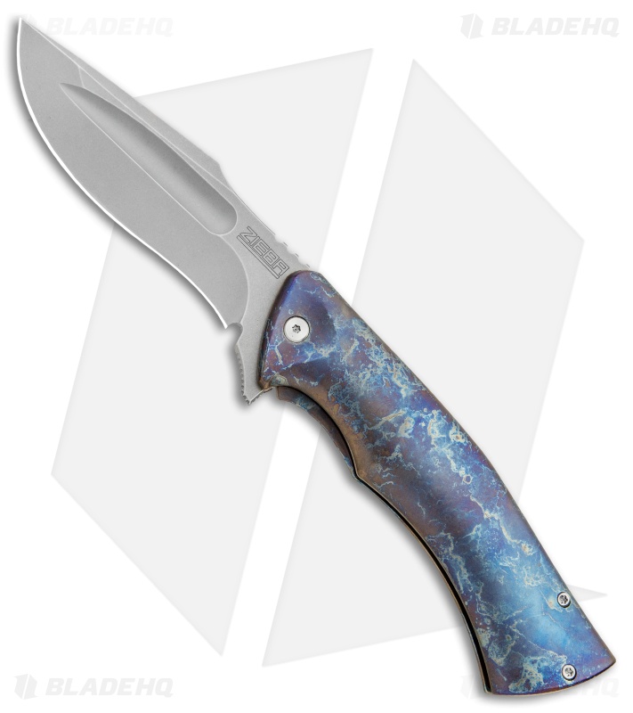 Zieba Knives / Jason Knight S5 "Southern Star" Knife Smoke Blue Ti (4 ...