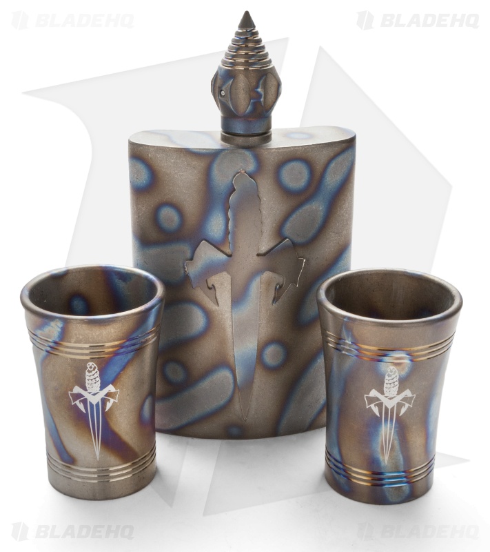 Microtech Flame Anodized Titanium Flask Set - Blade HQ
