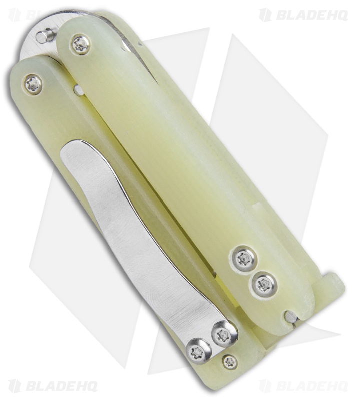 Nathan Dewey Gremlin | Wharncliffe Balisong Knife | Jade G-10/Chisel