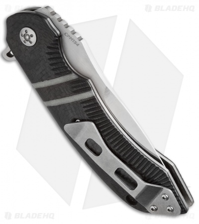 Olamic Cutlery Wayfarer Flipper Knife CF/Moon Glow Inlays (4" Polish ...