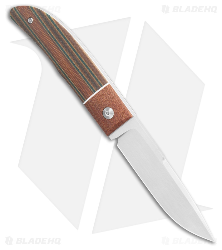 Pena Knives Custom Fixed Blade Grn/Brn Micarta - Blade HQ