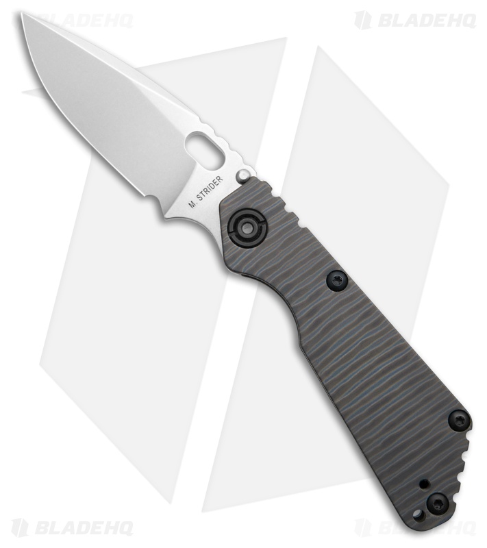 Strider Custom Medium Frame Lock Stripes Titanium - Blade HQ