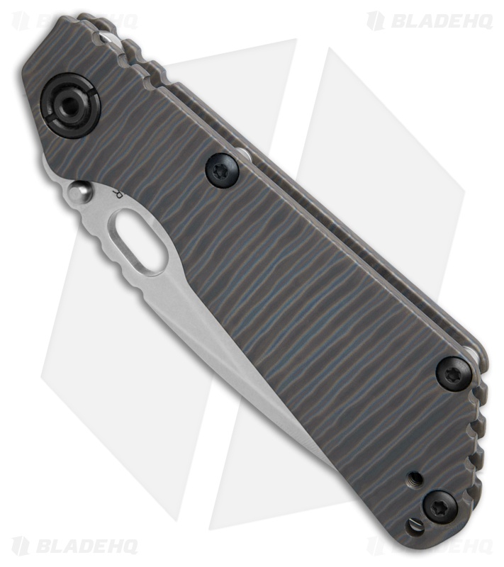 Strider Custom Medium Frame Lock Stripes Titanium - Blade HQ