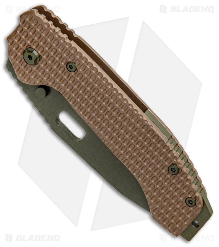 Trouble Blades Custom Full Size Mofo Knife 911 Tan Ti (3.75" Dark Green ...