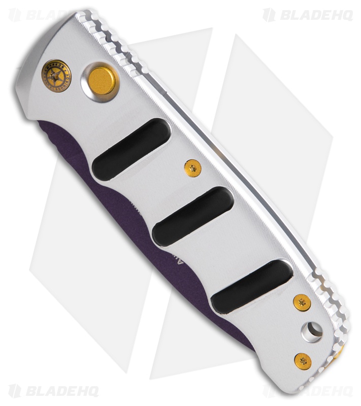 Boker Kalashnikov Auto Knife Purple Blade Silver Handle