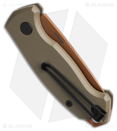 Boker Vox Kompakt Automatic Knife OD Green Aluminum Copper