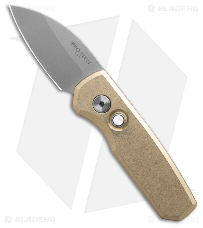 Pro-Tech Runt 5 Automatic Knife | Brass + Wharncliffe - Blade HQ