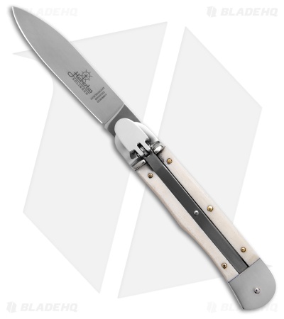 Hubertus Lever Lock Auto Knife 7.75 White Bone Satin