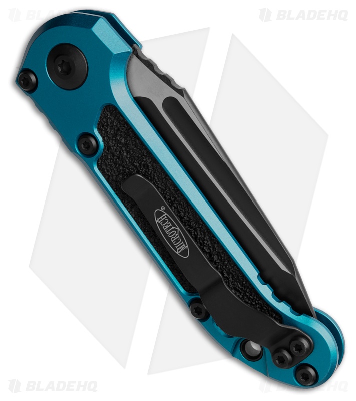 Microtech LUDT Automatic Knife Blue Al T/E Black Full Serr