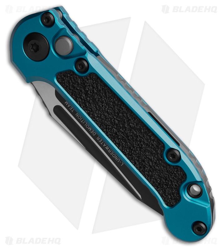 Microtech LUDT Automatic Knife Blue Al T/E Black Full Serr