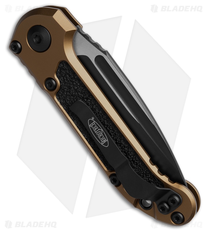 Microtech LUDT Automatic Knife Tan Aluminum S/E Black Serr