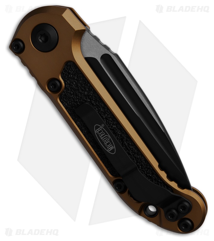 Microtech LUDT Automatic Knife Tan Aluminum S/E Black M390MK