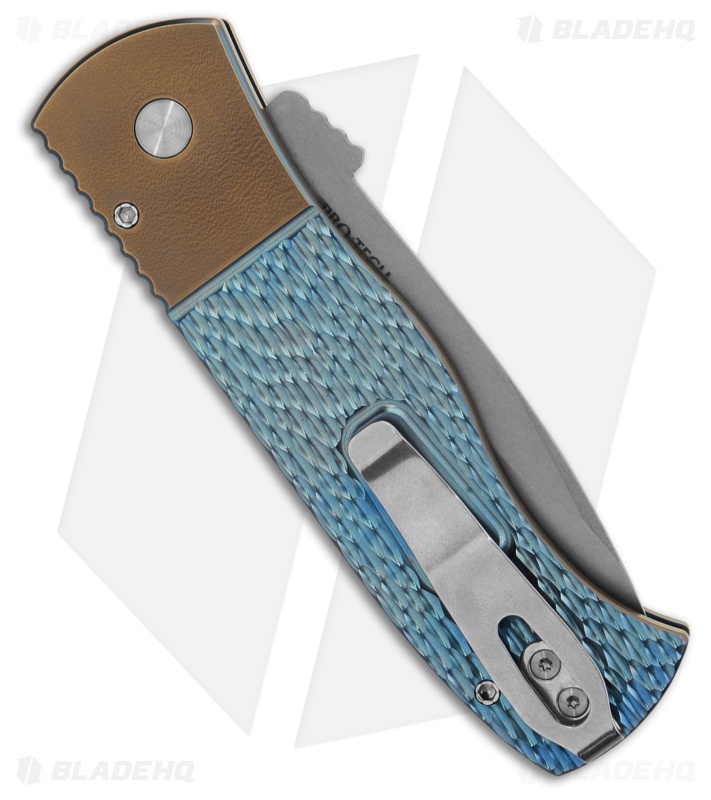 Emerson Pro-Tech CQC7 Knife Jigged Blue/Bronze Ti - Blade HQ