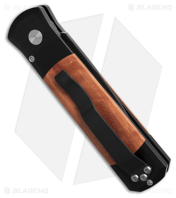 Pro-Tech Godson Automatic Knife Black Aluminum/Wood DLC