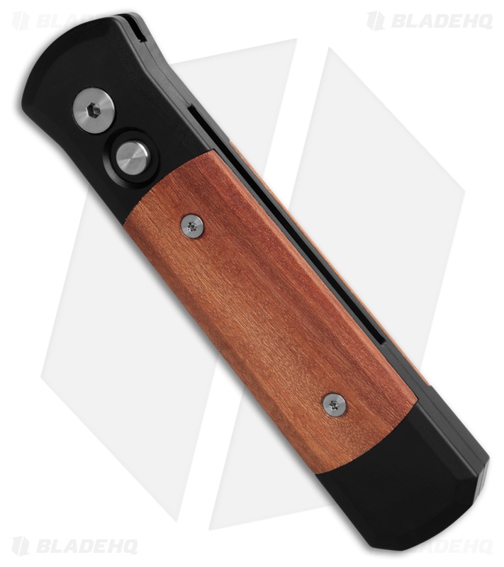 Pro-Tech Godson Automatic Knife Black Aluminum/Wood DLC