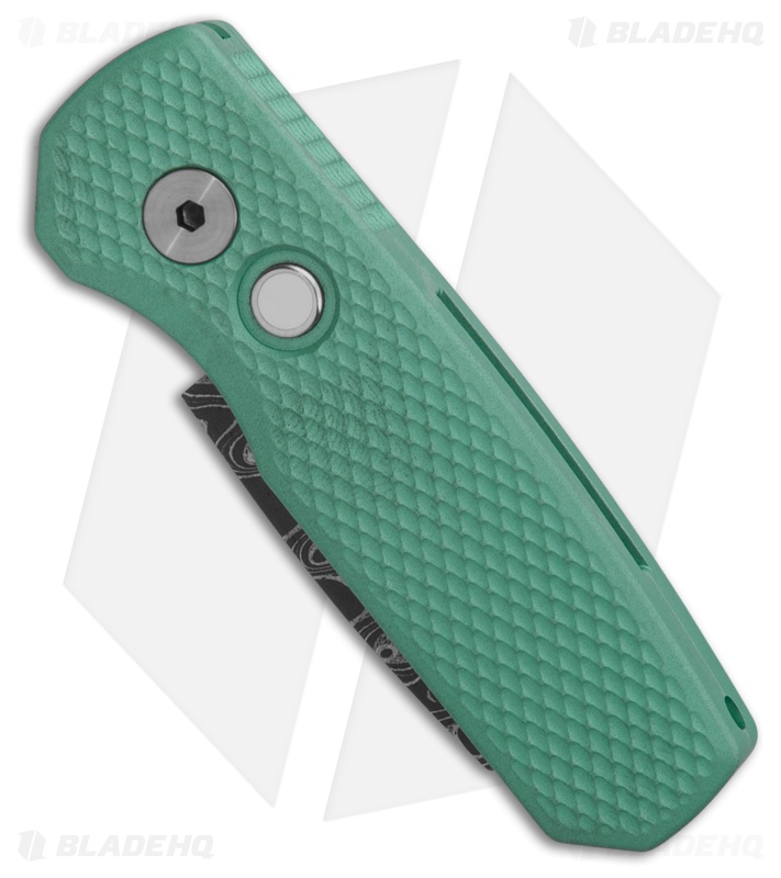 Pro-Tech Runt 5 Auto Tiffany Blue Al Reverse Tanto Damascus