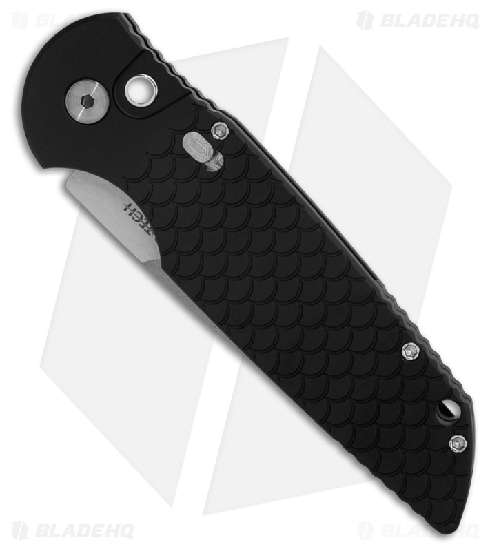 Pro-Tech TR-3 Auto Black Fish Scale Clip Point Satin/SW
