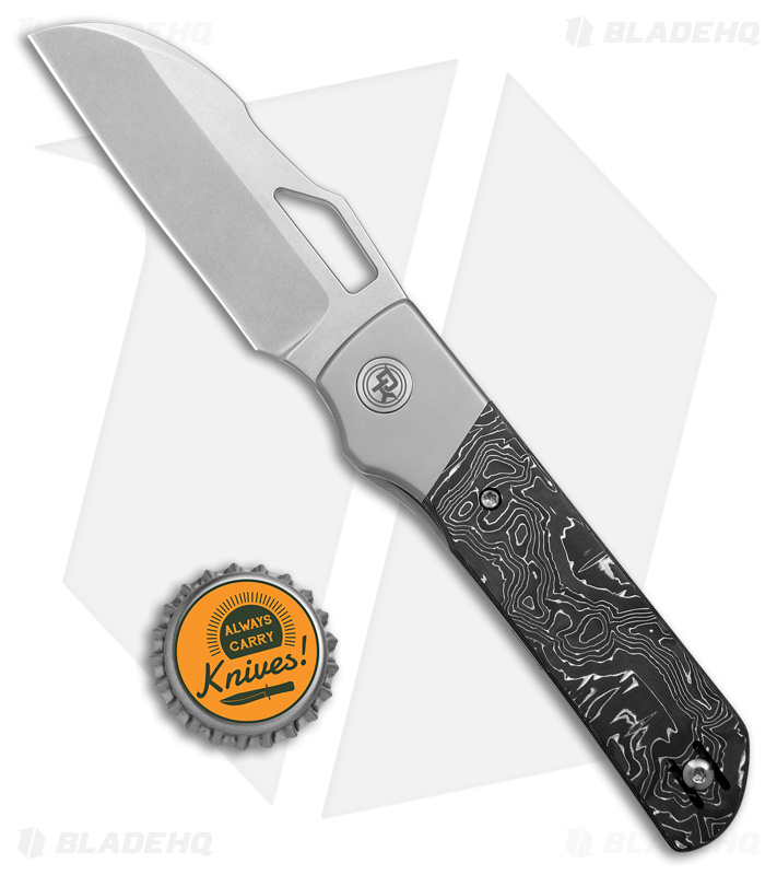 Divo Knives Stout Frame Lock Knife Ti/Al CF (SW) - Blade HQ