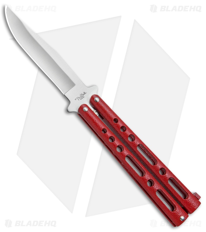 Benchmark Red Butterfly Knife + Satin - Blade HQ