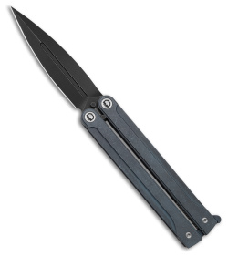 Daggerr Monarch Butterfly Knife Blue Ti + Black - Blade HQ